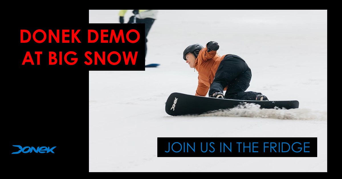 Donek Snowboards Demo in the Fridge – Donek.com Custom Snowboards